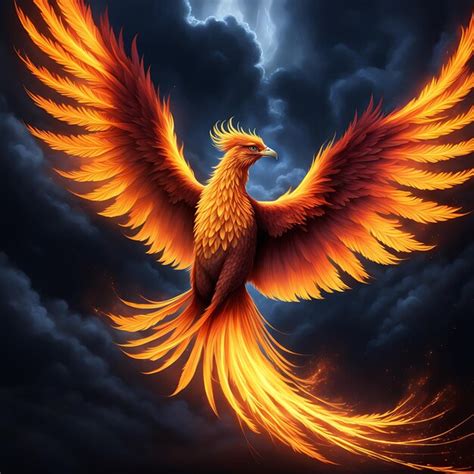 Premium Photo Flying Majestic Pheonix Reborn From Blaze Of