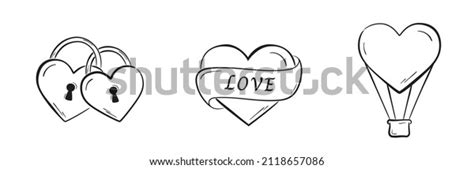 Hand Draw Lock Heart Photos And Images Shutterstock
