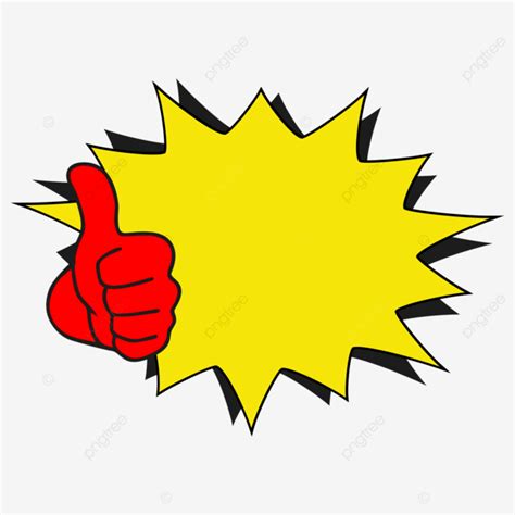 Yellow Bubble Text With Red Thumb Clipart Design Vector For Promotion