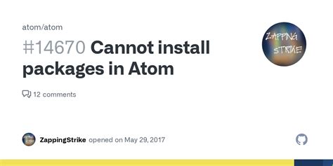 Cannot Install Packages In Atom · Issue 14670 · Atomatom · Github