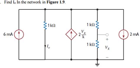 Solved Find I O In The Network In Figure 1 9 Chegg Com