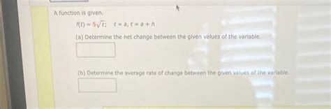 solved a function is given f t 5t t a t a h a determine