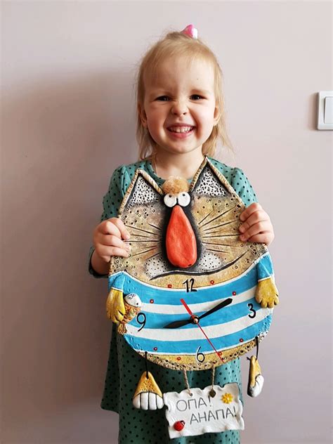 Часы настенные Кот Кухонные часы Прикольные часы Подарок Коточасы