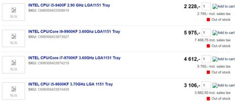 Quatre Processeurs Me G N Ration Intel Core F Sans Igpu Venir