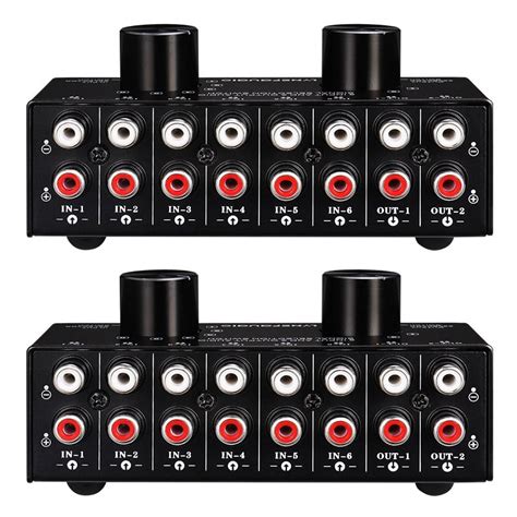 2x switcher 6 in 2 out or 2 in 6 out headphone speaker switcher stereo