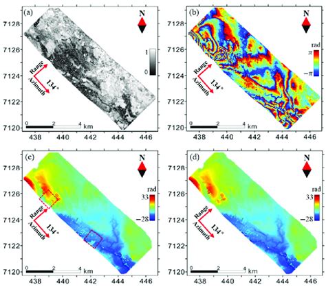 Phase Unwrapping Of The First Sublook Coherence A Coherence Map B