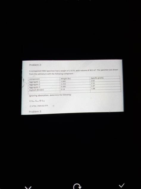Solved Problem 2 A Compacted Hma Specimen Had A Weight Of