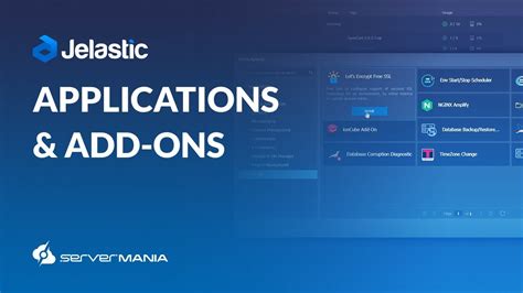 jelastic applications and add ons on servermania cloud youtube