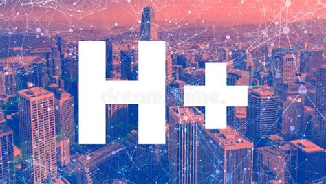 Humanity Plus Theme with Abstract Network Patterns and Skyscrapers Stock Image - Image of ...
