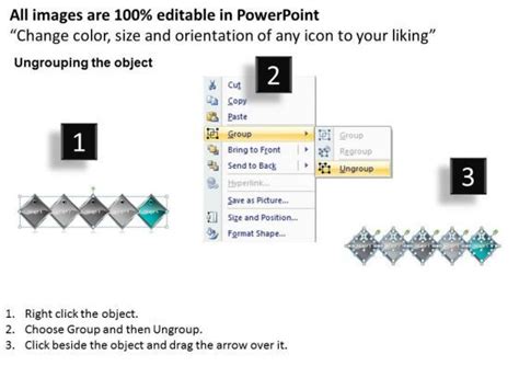 Ppt Cyan Diamond Successive Forging Process PowerPoint Slides Stages Business Templates