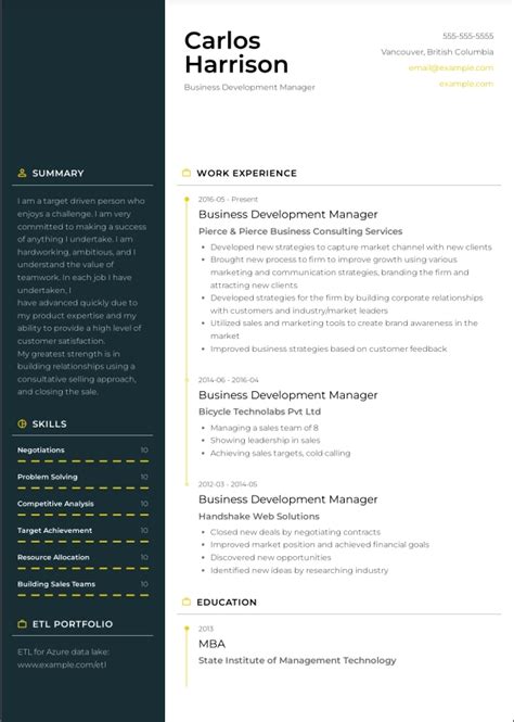 Resume Template For 20 Years Of Experience