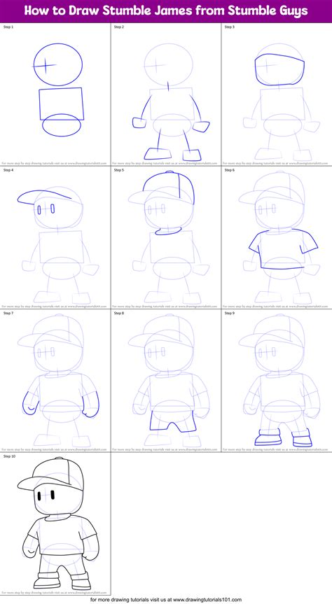 How To Draw Stumble James From Stumble Guys Stumble Guys Step By Step DrawingTutorials101 Com
