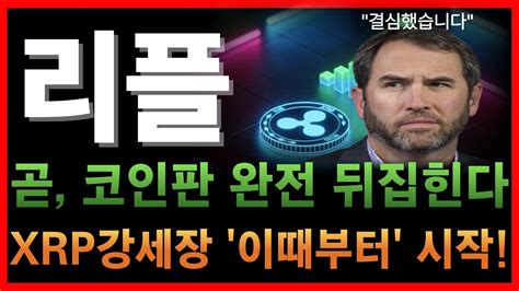 리플 전망 중대발표 코인판 뒤집힐 만한 결정 나왔다 강세장은 이때부터 시작 빨리시청 리플 리플코인 리플전망 리플목표가 Youtube
