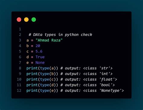 Data Types In Python Check A Ahmad Raza B 20 C 56 D True E