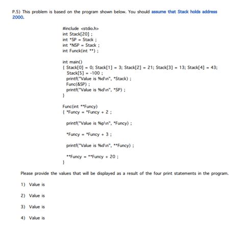 Solved P This Problem Is Based On The Program Shown Chegg