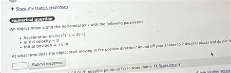 Solved Show My Teams Responsesnumerical Questionan Object