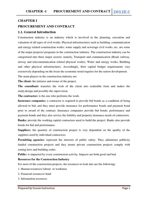 Chapter 1 Pdf Procurement Employment