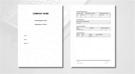 Risk Management Policy Template Fca