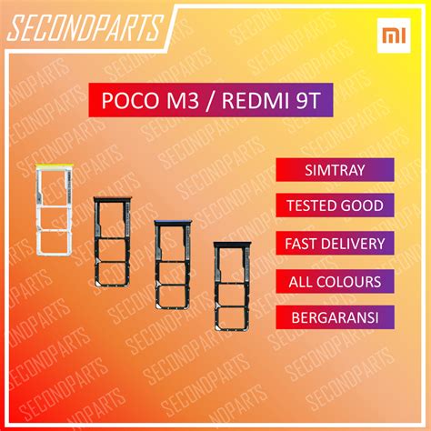 Jual SIM TRAY SLOT SIM LOCK SIMTRAY TEMPAT KARTU REDMI 9T POCO M3 ORIGINAL Shopee Indonesia