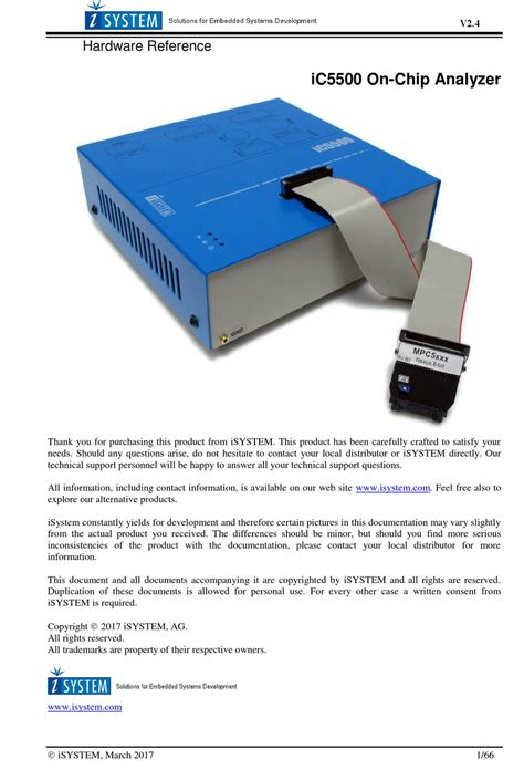 Isystem Ic5500 Hardware Reference Manual Pdf Download Manualslib