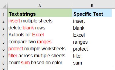 How To Highlight Specific Text Within A Cell Based On Other Text