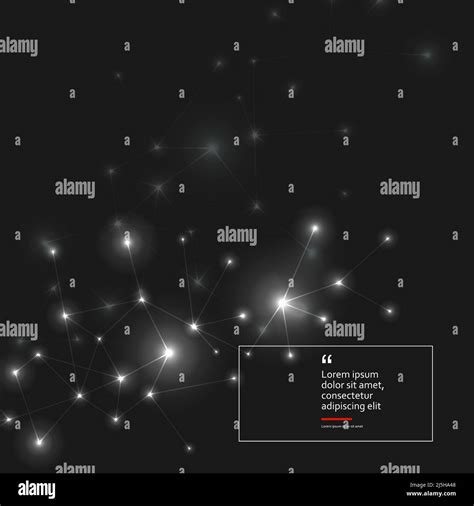 Abstract Connected Dots And Lines On Black Vector Background With Text Stock Vector Image And Art