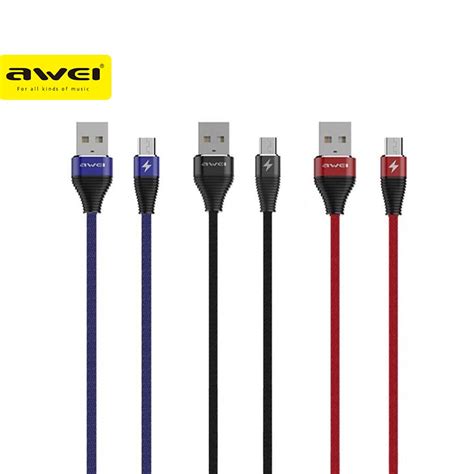 Awei CL 28 2000m Super Fast Charging Micro USB 2 4A Mobile Phone Cable Data Transmission Cord