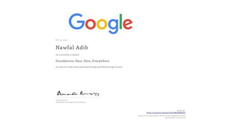 nawfal adib on linkedin completion certificate for foundations data data everywhere