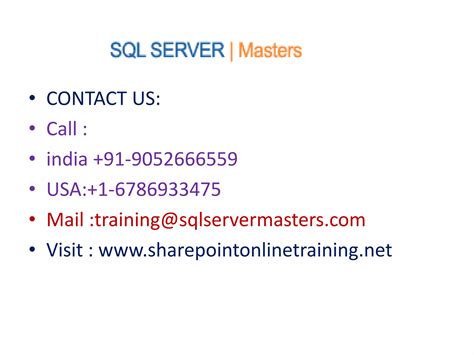 Microsoft Sharepoint Business Intelligence Training PPTX