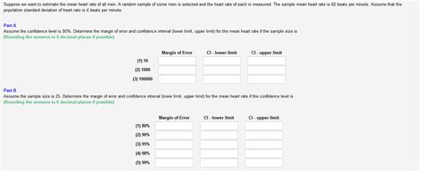 Solved Population Standard Deviation Of Heart Rate Is Chegg