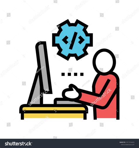 Programmer Coding Development Color Icon Vector Stock Vector Royalty Free 1911916423