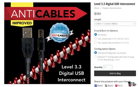 Anti Cable Usb Digital Interconnect For Sale Us Audio Mart