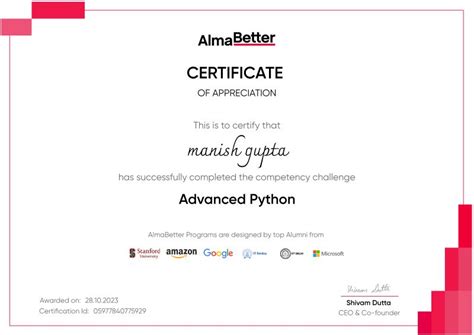 manish gupta on linkedin i have successfully completed advanced python