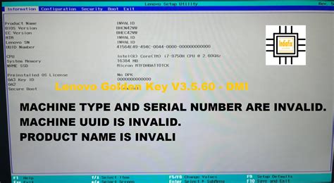 How To Update Lenovo Serial Number Machine Type Uuid And Product Name Lenovo Golden Key V