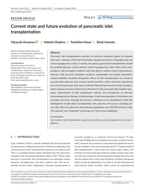Pdf Current State And Future Evolution Of Pancreatic Islet