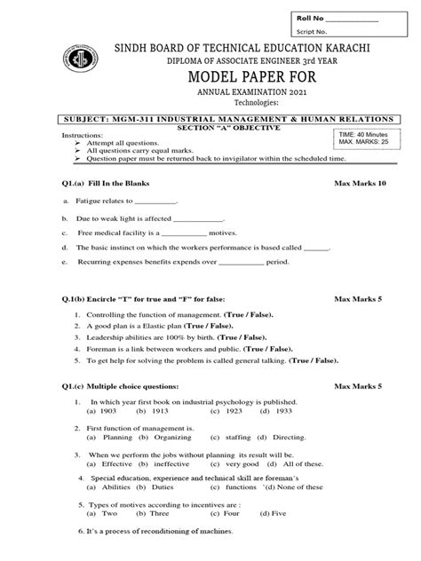 Mgm 311 Industrialmanagementhumanrelations Ts Tw Gt 1 Pdf