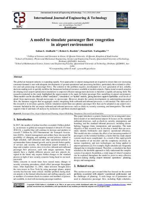 Pdf A Model To Simulate Passenger Flow Congestion In Airport Environment