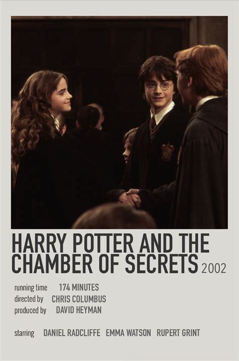 Movie Poster Hp And Chamber Of Secrets By Grace Harry Potter