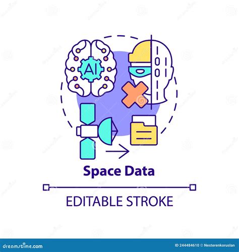 Space Data Concept Icon Stock Vector Illustration Of Linear 244484610