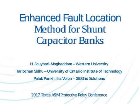 Pdf Enhanced Fault Location Method For Shunt Capacitor Banks Dokumentips