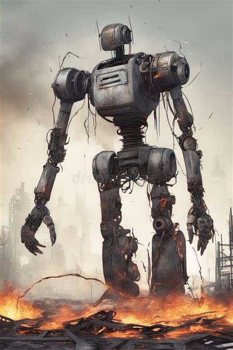 Error Data Chronicles By A Burnt Out Robot Stock Illustration Illustration Of Night