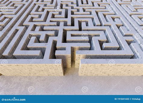 Maze Or Labyrinth Strategy And Decision Making Concept 3d Rendered Illustration Stock