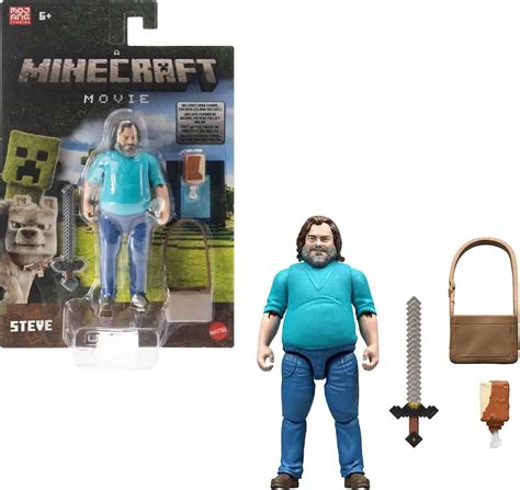 Mattel Minecraft Movie 4 Steve Figure With Accessories Collectibles Multicolor 194735304295