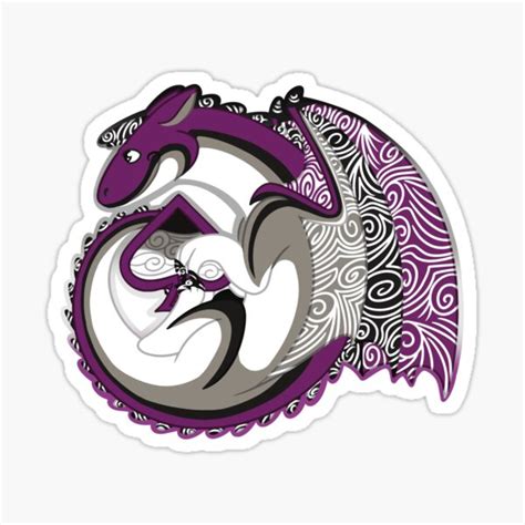 Asexual Pride Dragon Sticker By Markaleb Redbubble