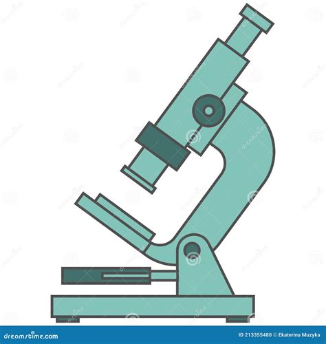 Laboratory Microscope Vector Icon Isolated On White Stock Vector