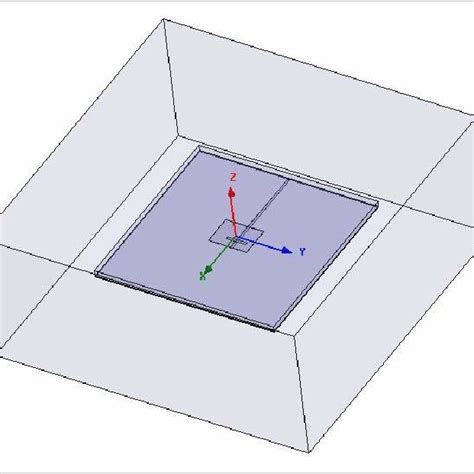 Aperture Coupled Patch Antenna Model In Hfss Showing The 3 D Model And