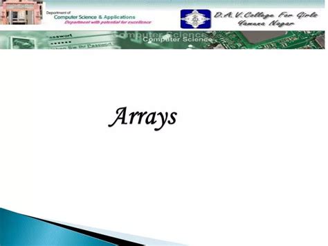 Ppt Arrays Powerpoint Presentation Free Download Id4472732