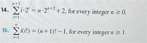 solved ∑i 1n 1i 2i n 2n 2 2 ﻿for every integer