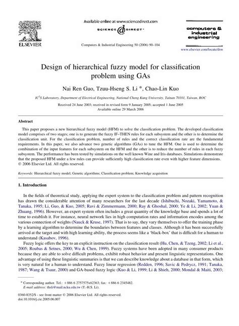 Pdf Design Of Hierarchical Fuzzy Model For Classification Problem Using Gas Dokumentips