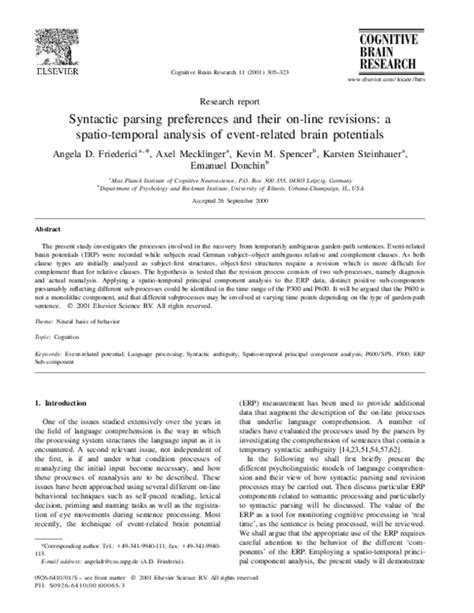 pdf syntactic parsing preferences and their on line revisions a